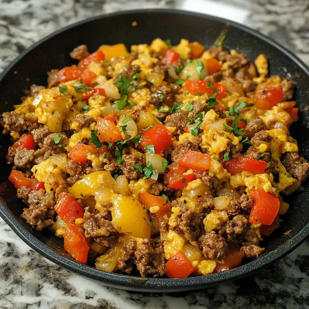 Beef and Bell Pepper Scramble - OurKitchenRecipe.com