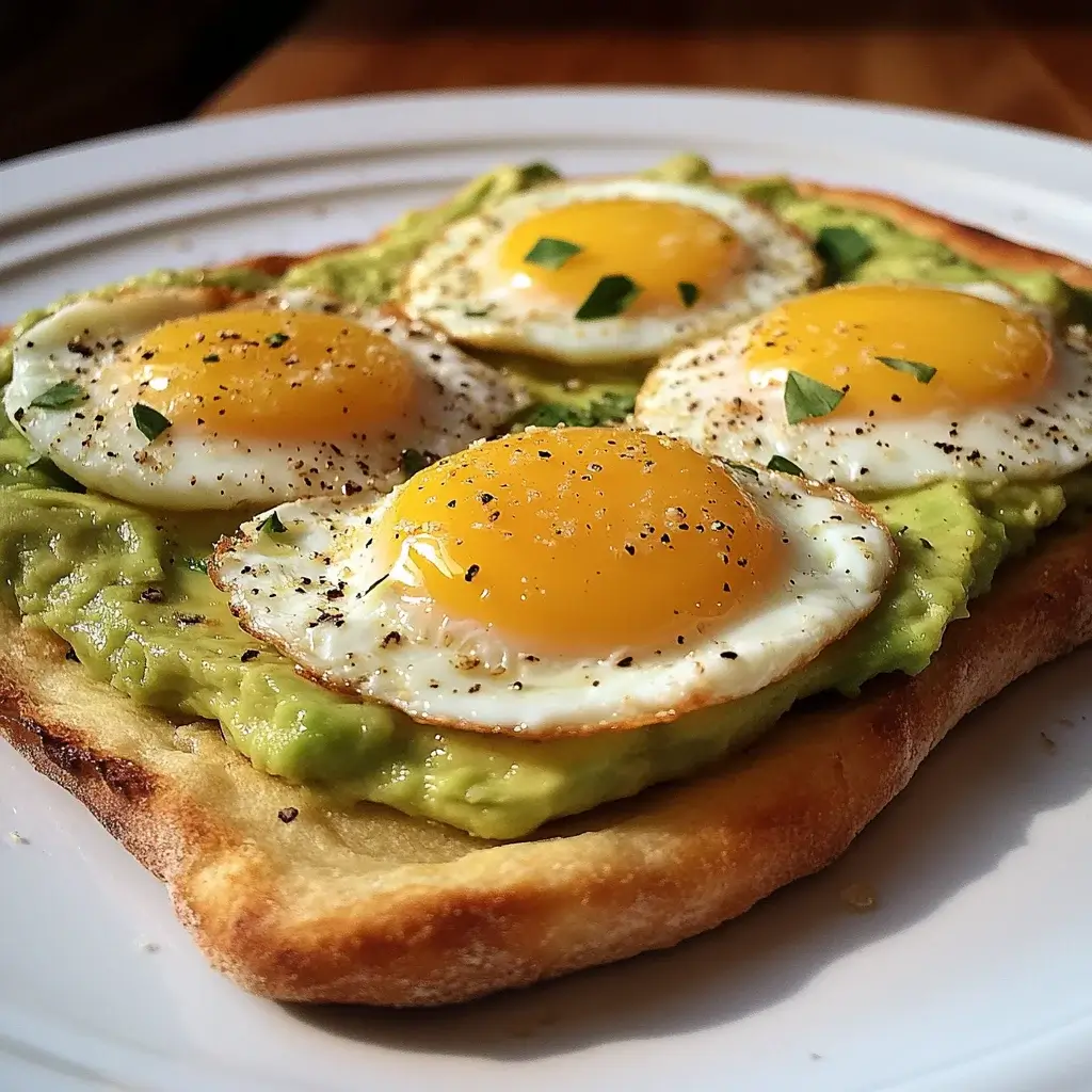 Toasted Egg and Avocado Flatbread - OurKitchenRecipe.com