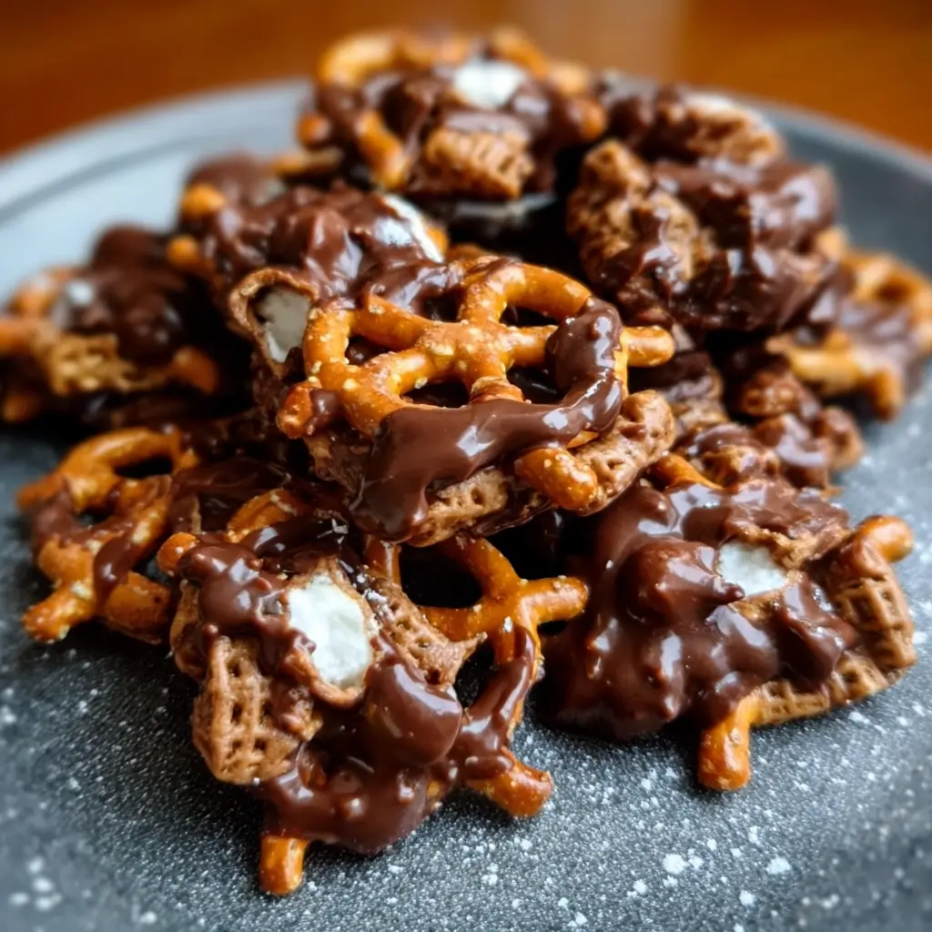 Crispy Chocolate Pretzel Clusters – OurKitchenRecipe.com