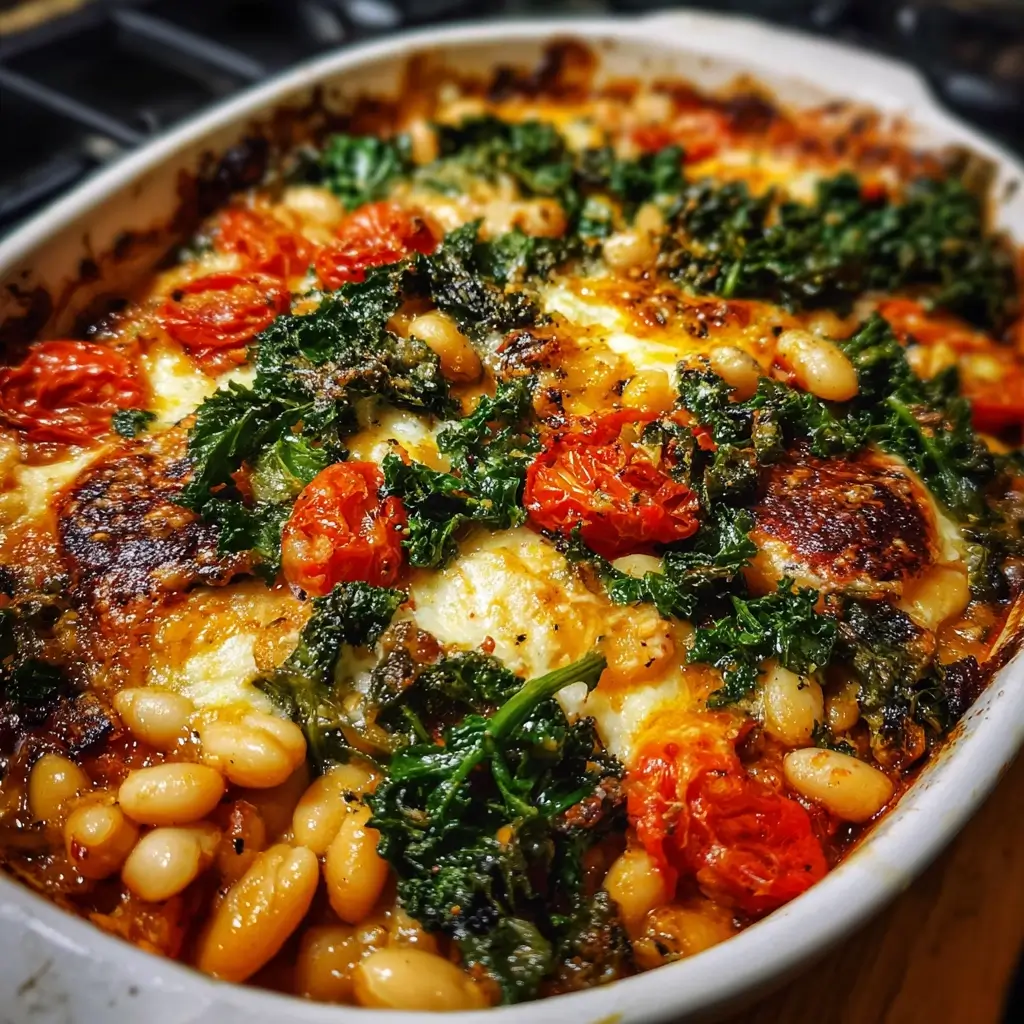 Italian White Bean and Kale Bake - OurKitchenRecipe.com