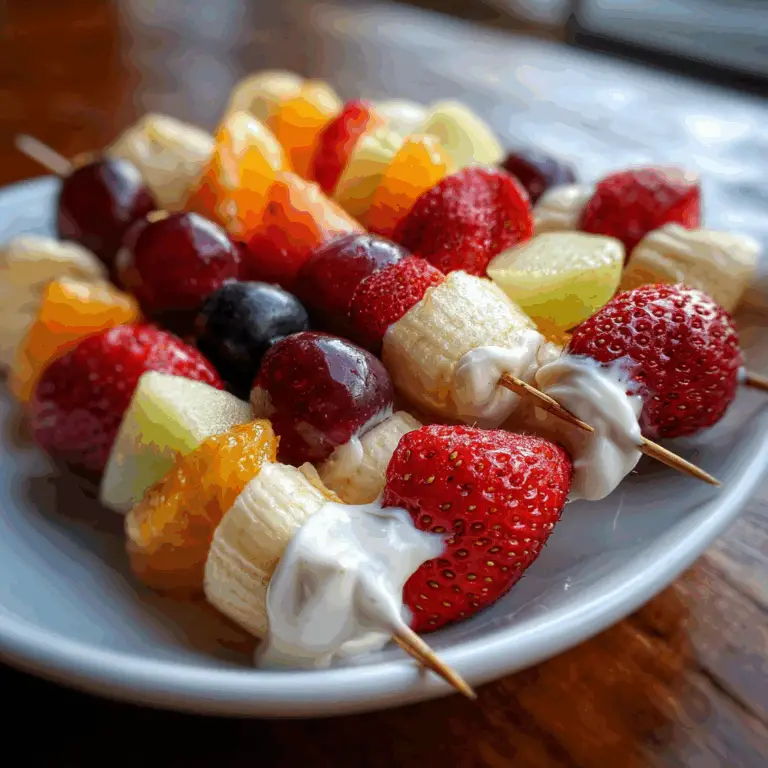 Yogurt-Dipped Fruit Skewers – OurKitchenRecipe.com