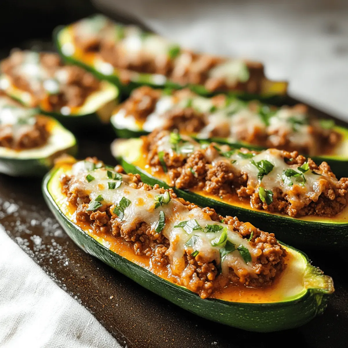 Easy Delicious Juicy Ground Beef Stuffed Zucchini Boats