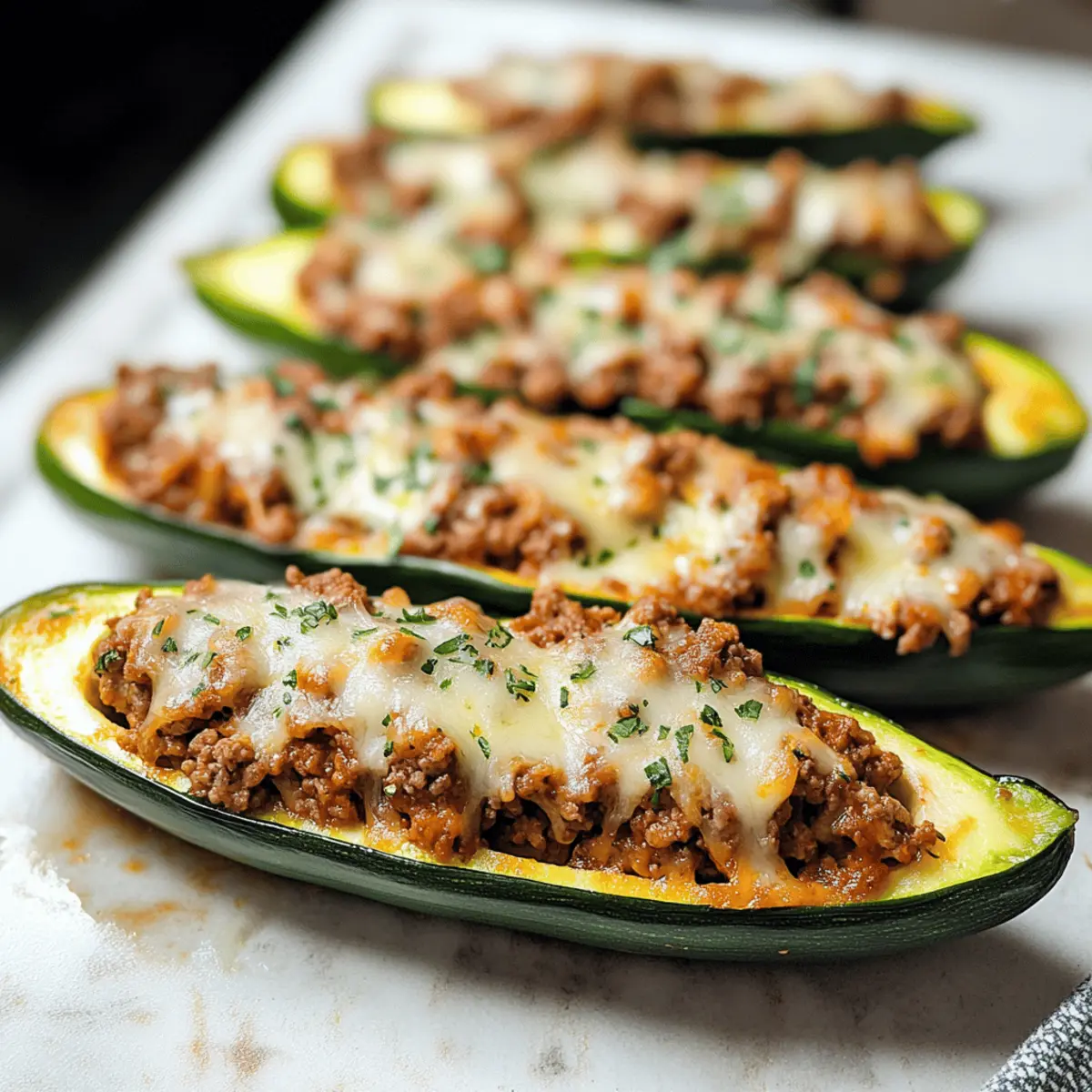 Easy Delicious Juicy Ground Beef Stuffed Zucchini Boats