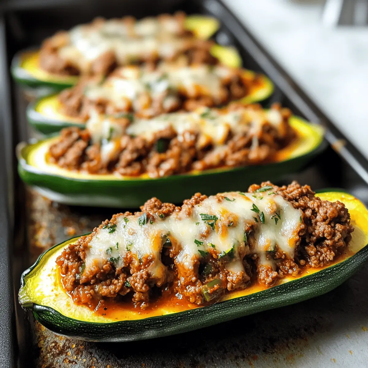 Easy Delicious Juicy Ground Beef Stuffed Zucchini Boats