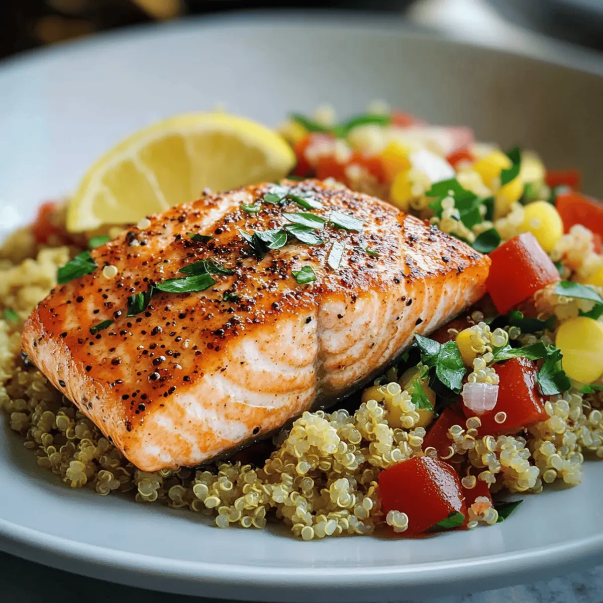 Easy Delicious Mediterranean Salmon with Quinoa Salad